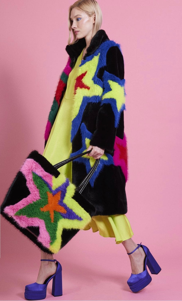 Handmade Bamboo Faux Fur Star Coat – Quirky Bird Vintage & Retro Fashion