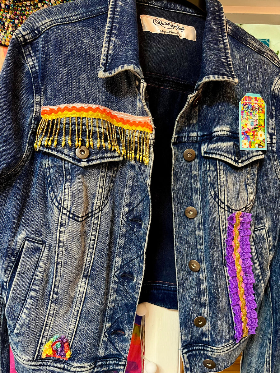 QuirkyBird Customised ReWorked Denim Jacket – Quirky Bird Vintage ...