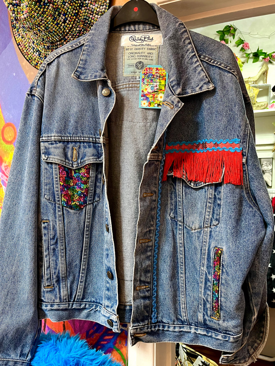 QuirkyBird Customised ReWorked Denim Oversize Jacket – Quirky Bird ...
