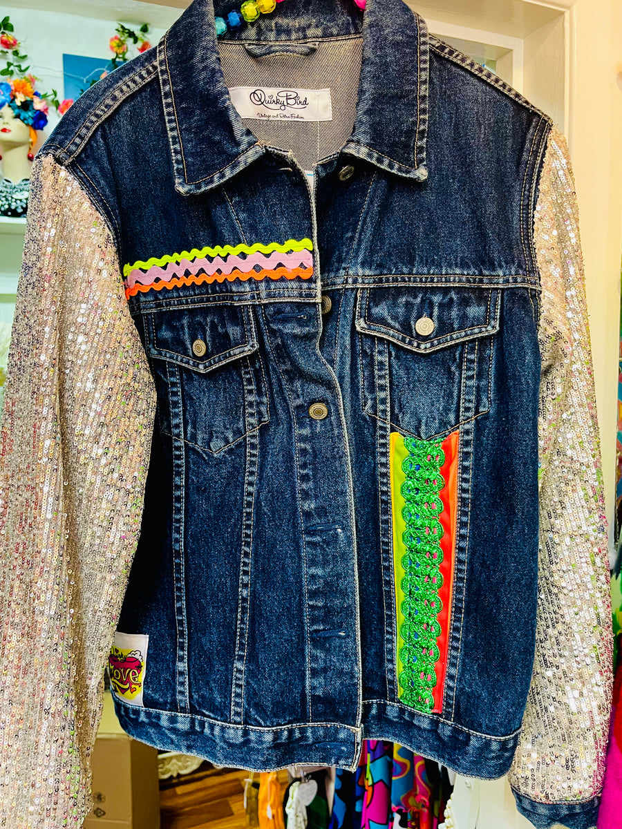 QuirkyBird Customised ReWorked Denim Jacket - Pop Art – Quirky Bird ...